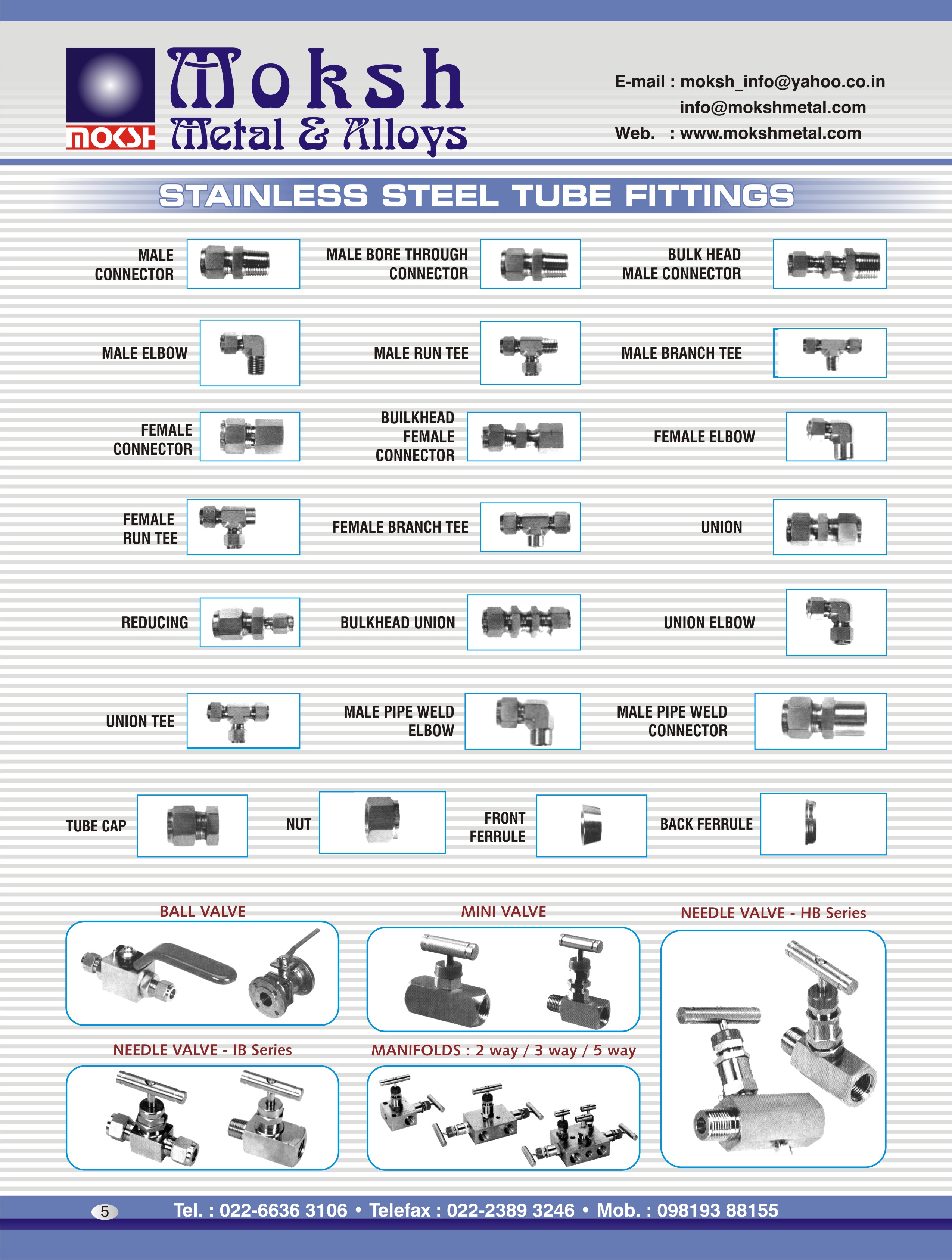SS tube ferrule fittings (by Moksh Metal & Alloys)